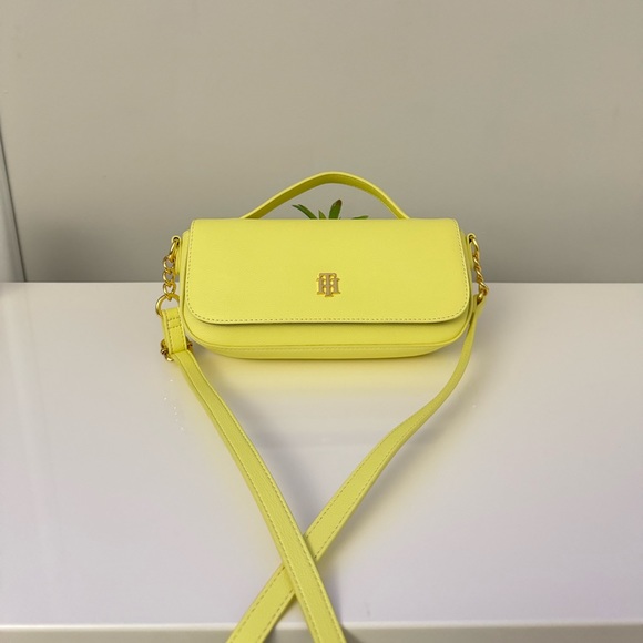 Tommy Hilfiger | Bags | Th Logo Crossbody Bag Neon Yellow | Poshmark